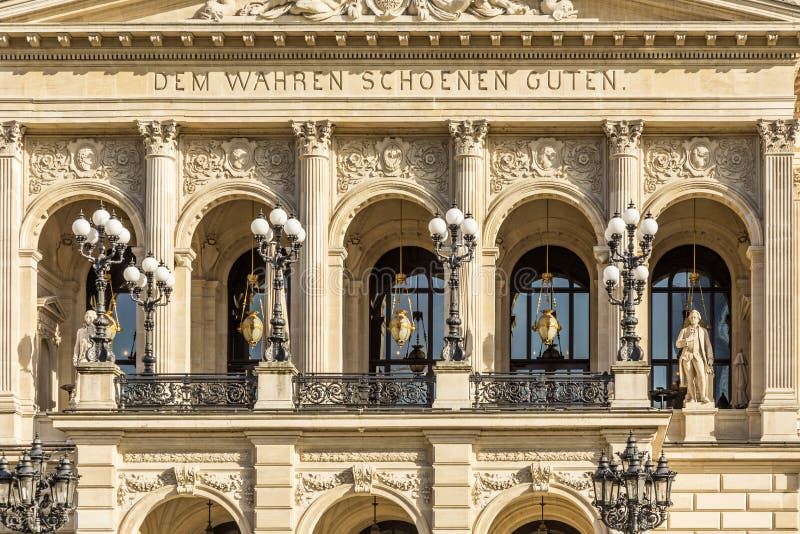Facade of Frankfurts Alte Oper Stock Image - Image of wahren, detail ...
