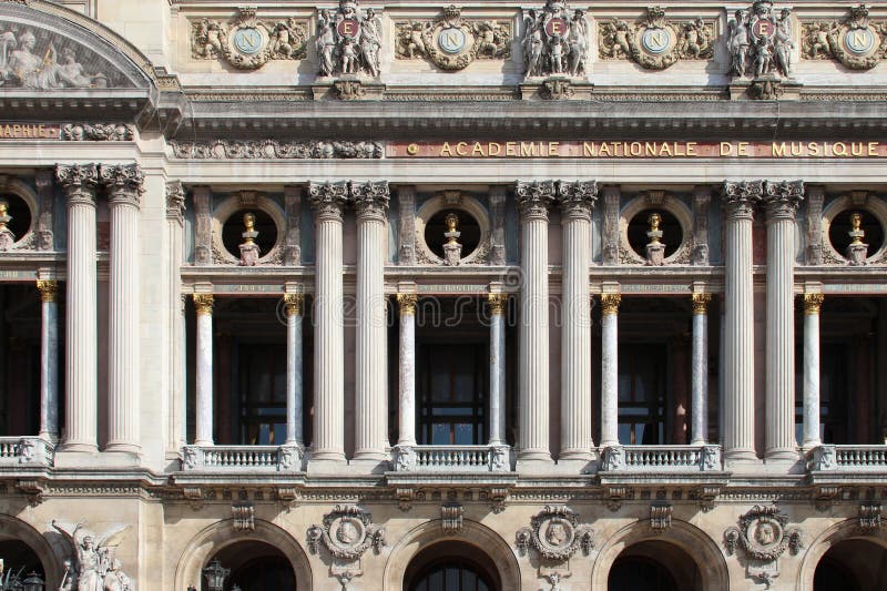 Facade of the Garnier Opera in Paris (france) Stock Photo - Image of ...