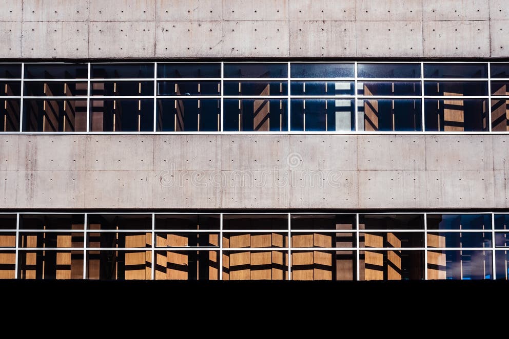 Facade of a Generic Building with Simple Diagonal Lines Stock Photo ...