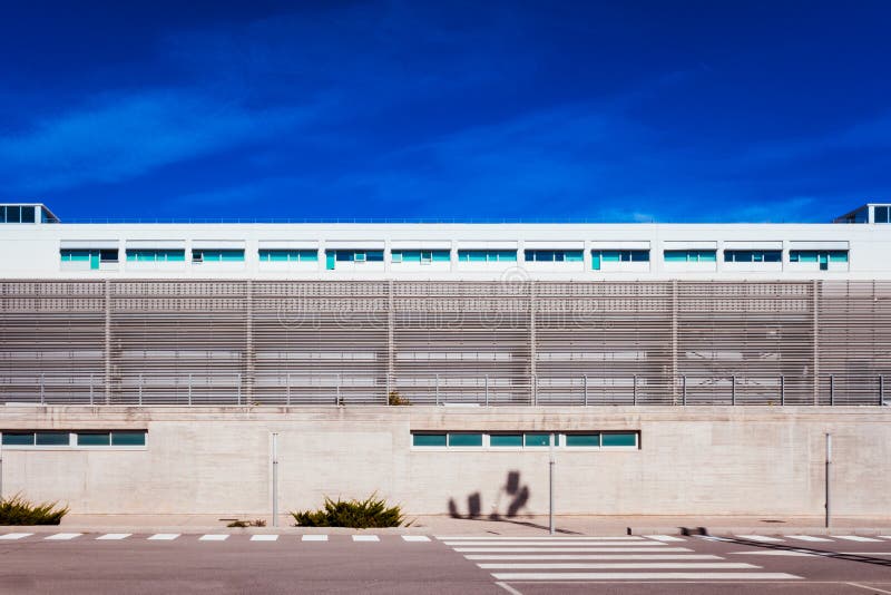 Facade of a Generic Building with Simple Diagonal Lines Stock Image ...