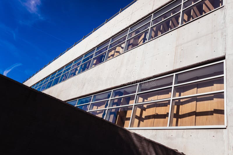 Facade of a Generic Building with Simple Diagonal Lines Stock Photo ...