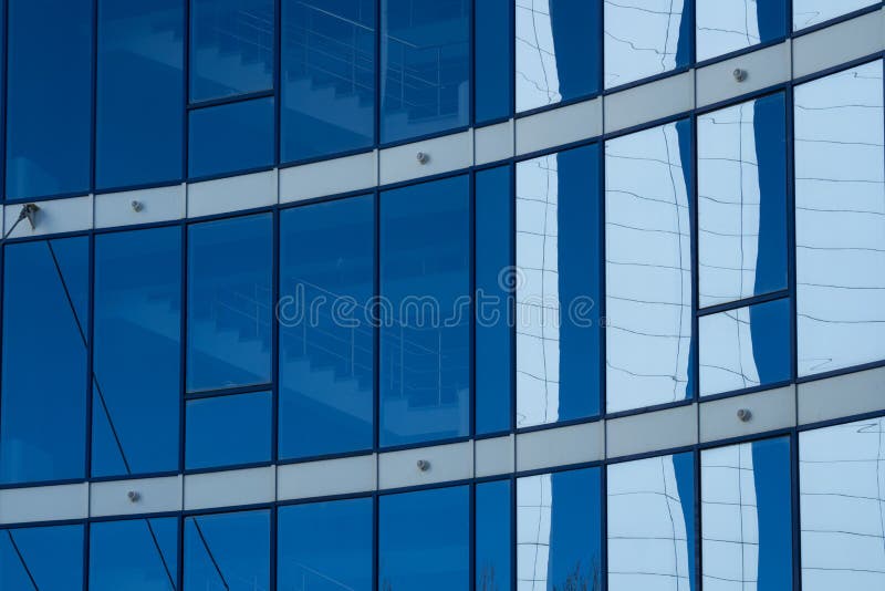 Facade Glass Tower with Blue Windows Stock Image - Image of highrise ...