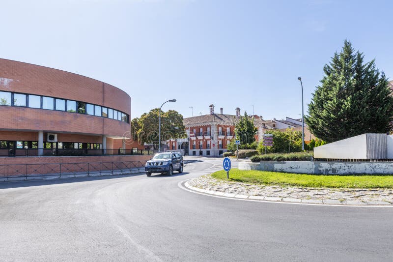 Facade of the Government Building in a Square of a Small Editorial ...