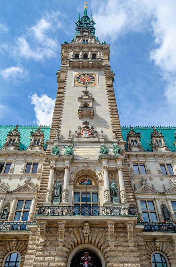 Facade of the Hamburg City Hall, Germany Stock Photo - Image of ...