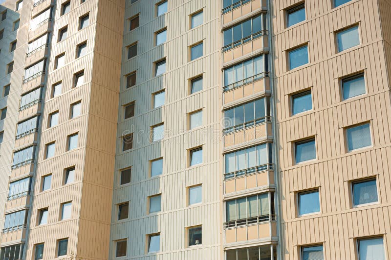 Facade of a High Rise Apartment Building Stock Photo - Image of facade ...