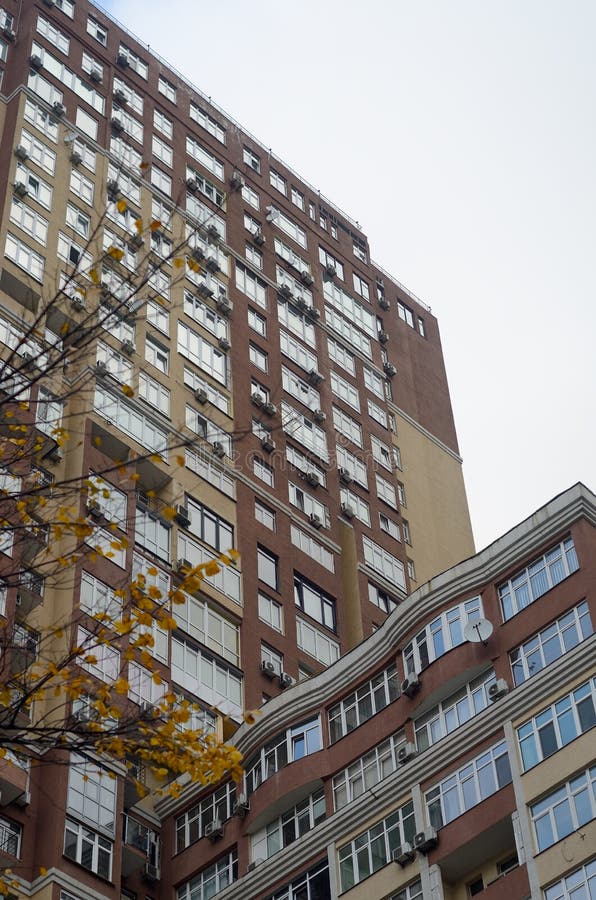 Facade of a High Rise Building Close Up Stock Image - Image of lodging ...