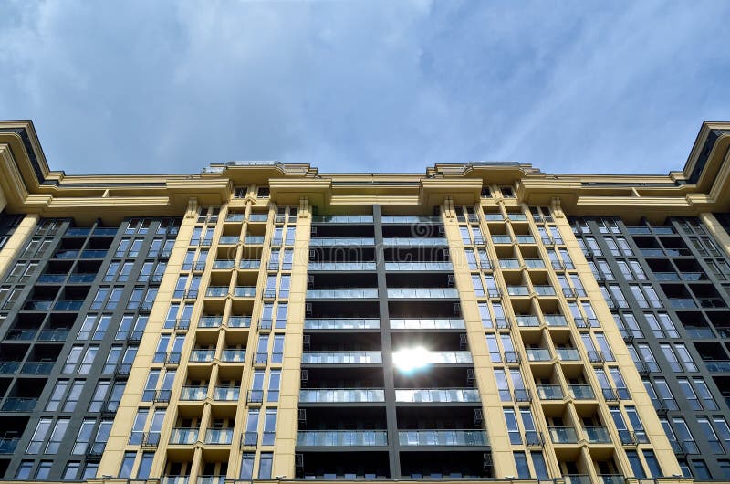 Facade of a High Rise Building Close Up Stock Photo - Image of entrance ...