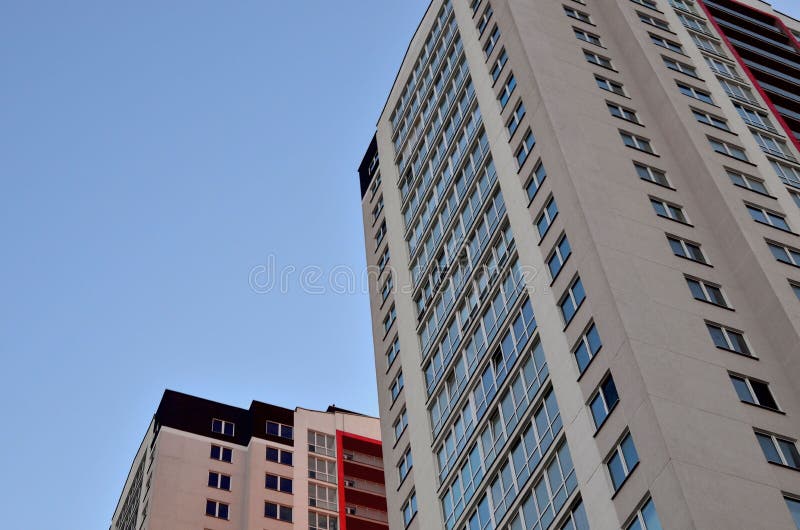 The Facade of a High-rise Building with Windows and Balconies. Stock ...