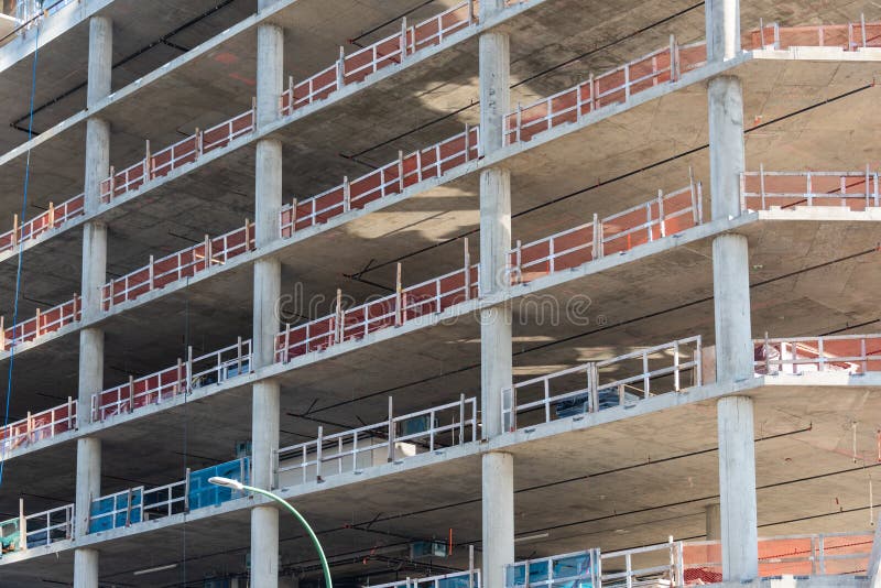 Facade of High-rise Concrete Building Under Constraction Stock Photo ...