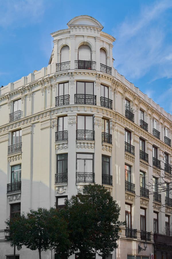 Facade of a High Standing Residential Building in Madrid Stock Photo ...