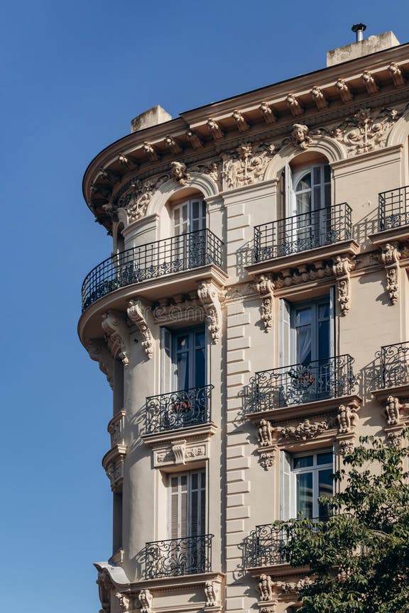 Facade of a Historic Building in the Center of Nice Stock Image - Image ...