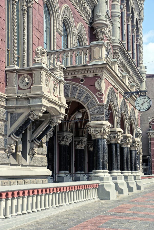 Facade of a Historical Building with Colored Columns and Patterns Stock ...