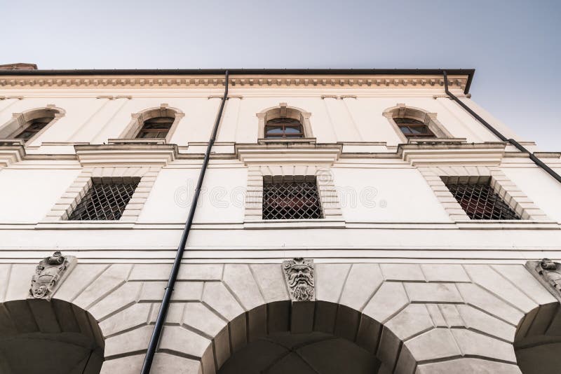 Facade of an Italian Medieval Building. Stock Image - Image of gargoil ...