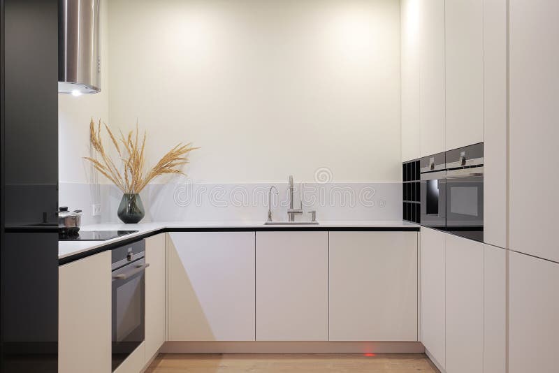 Facade of Kitchen Furniture in the Kitchen Stock Photo - Image of ...