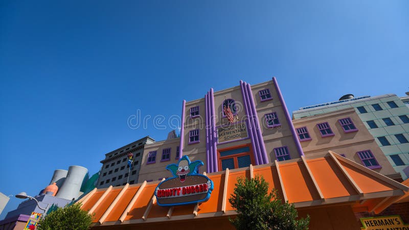 The Facade of Krusty Burger and Springfield Elementary School from the ...