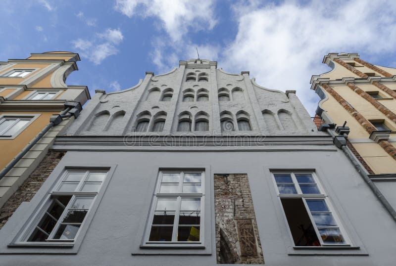 Facade of a Medieval Building Stock Photo - Image of germany, feature ...
