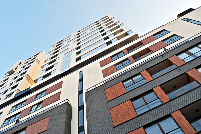 Facade of a Modern Apartment Building Stock Photo - Image of complexity ...