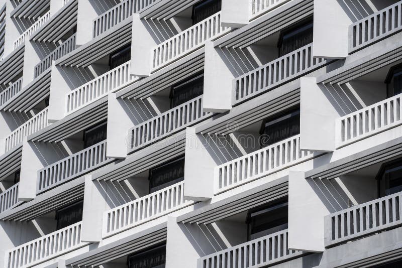 Facade of a Modern Apartment Building. Lines Patterns of Facade with ...