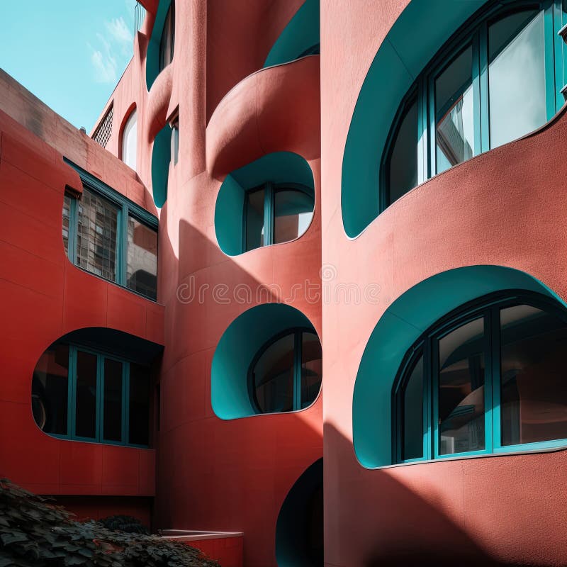 Beautiful Facade of a Modern Building Stock Illustration - Illustration ...