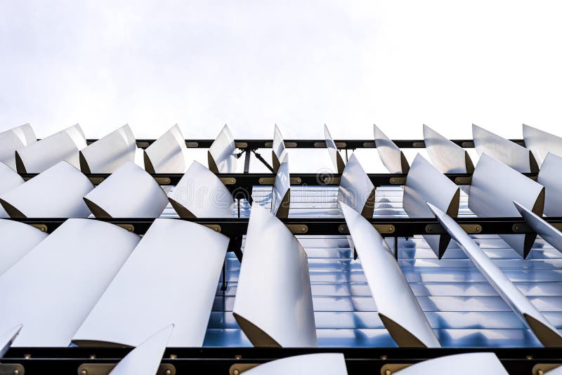 The Facade of a Modern Building with an Innovative Facade Made of ...