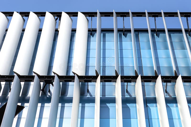 The Facade of a Modern Building with an Innovative Facade Made of ...