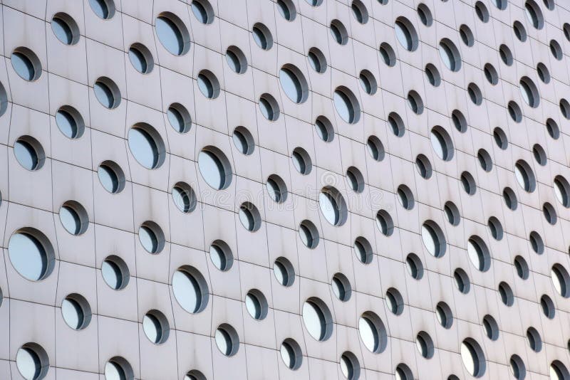 Facade of a Modern Building with Round Windows Stock Image - Image of ...