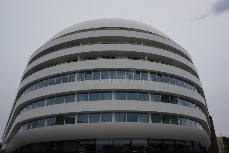 Facade of a Modern Building of Rounded Shape in Wroclaw Stock Image ...