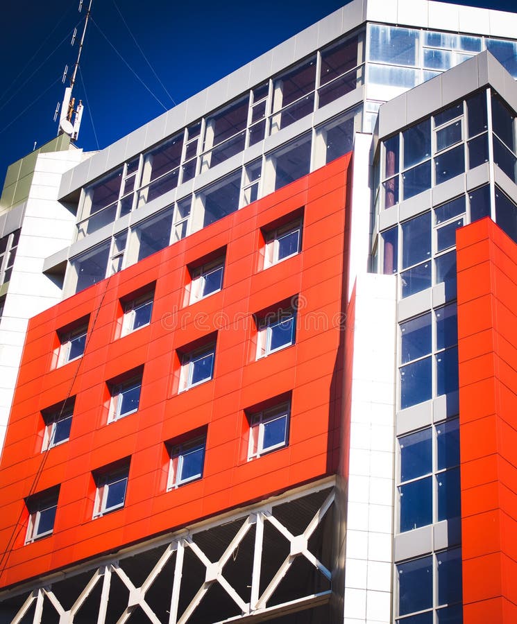 Facade of a Modern Building in the Style Hi-tech Stock Photo - Image of ...