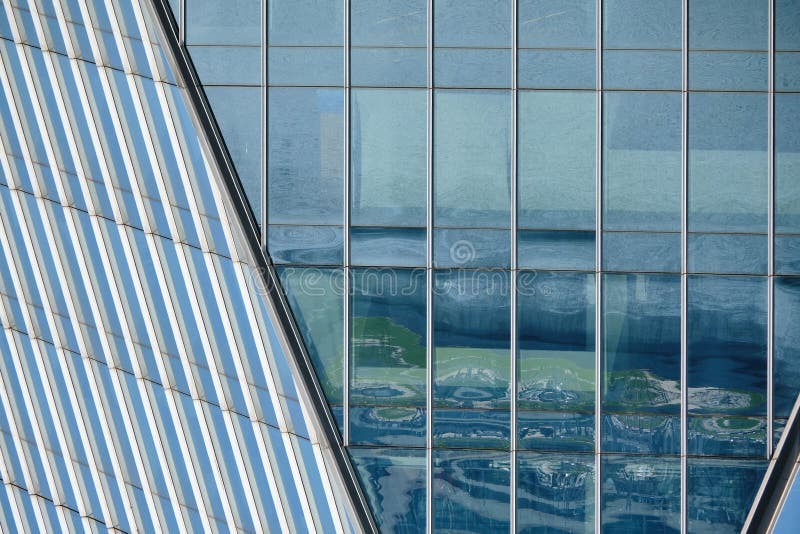 Facade of a Modern Business Center with Glass Windows Stock Photo ...