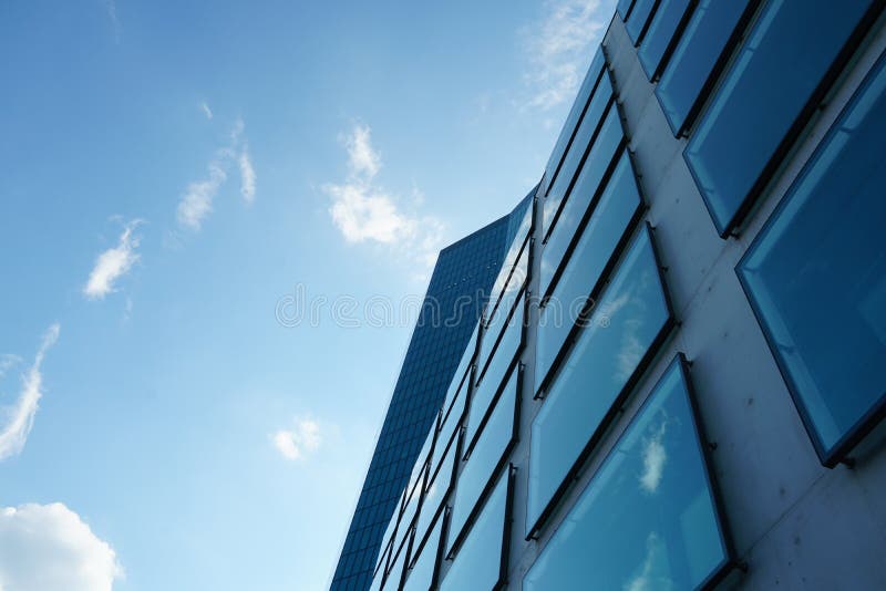 A Facade of a Modern Corporate Building with Large Square Window in ...