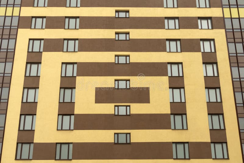 Facade of a Modern European Building Painted with Multi-colored ...