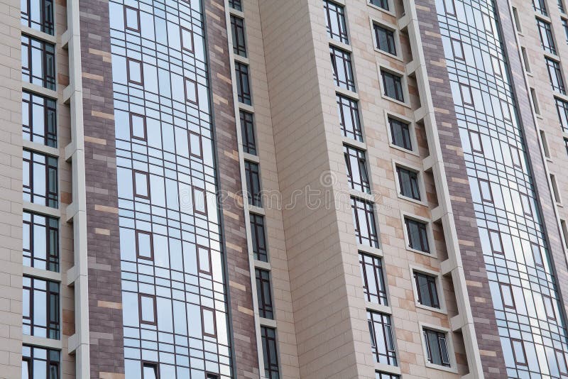 Facade of a Modern High-rise Building Stock Photo - Image of ...