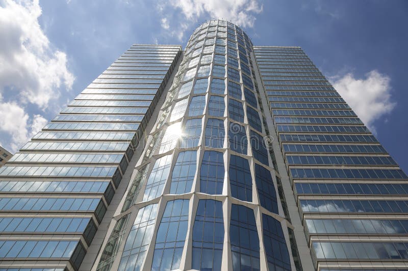 Facade of a Modern High-rise Office Building Stock Photo - Image of ...