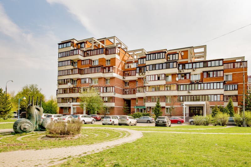 The Facade of a Modern Multi-storey High-rise Building with Windows in ...