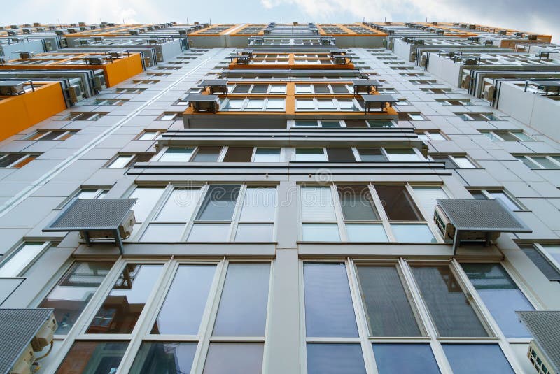 Facade of a Modern Multi-storey Residential Complex, Apartment Building ...