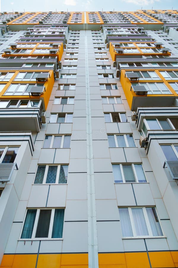 Facade of a Modern Multi-storey Residential Complex, Apartment Building ...