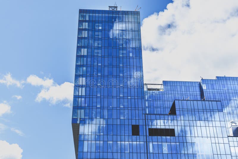 Facade of a Modern New Business Building Stock Image - Image of ...