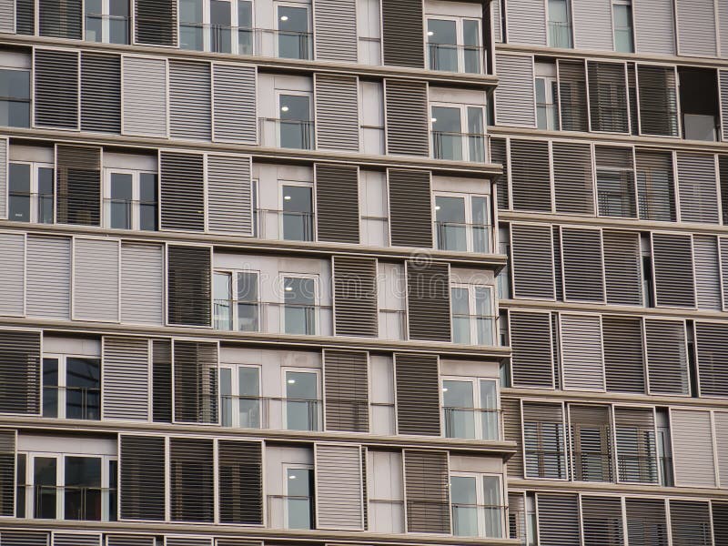 Facade of Modern Office Building Stock Photo - Image of grid, blue ...