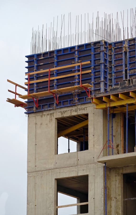 The Facade of Modern Residential Building Under Construction Stock ...