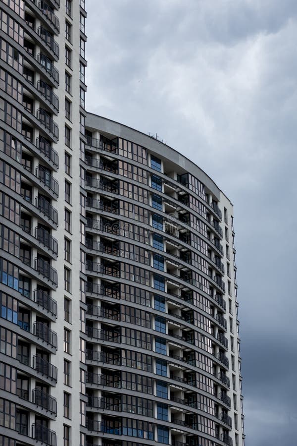 Facade of a Modern Residential Complex Stock Image - Image of structure ...