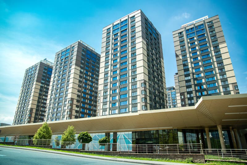 Facade of a Modern Residential Complex in the Center of Almaty ...