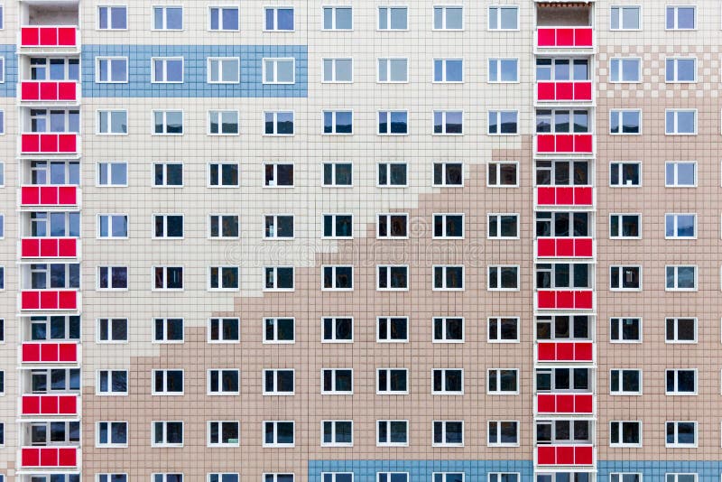 Facade of a Multi-storey Residential Building Stock Image - Image of ...