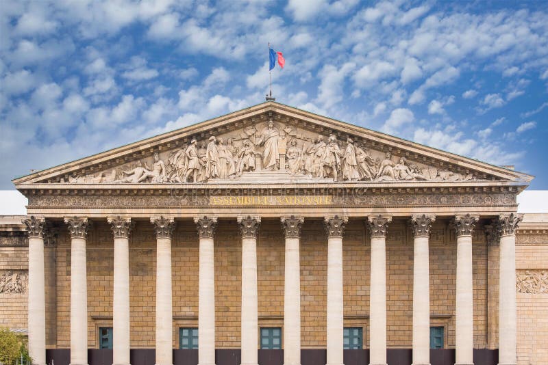 Facade of the National Assembly of France in Paris Stock Photo - Image ...