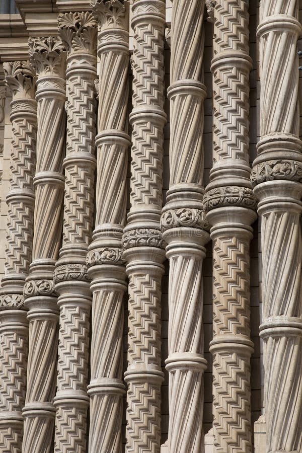 Ornate Pillars at the Natural History Museum Stock Image - Image of ...