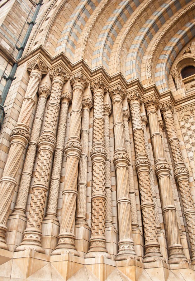 Ornate Pillars at the Natural History Museum Stock Image - Image of ...