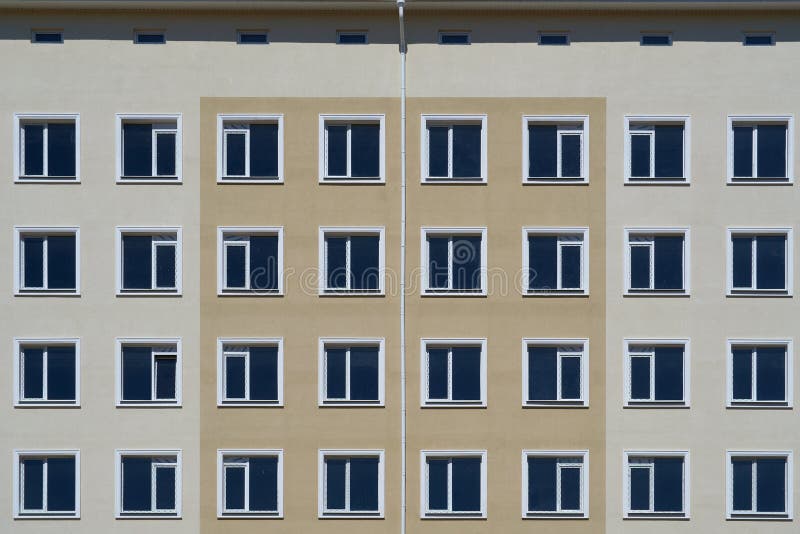 Facade of a New Multi-storey Building with Many Windows Stock Photo ...