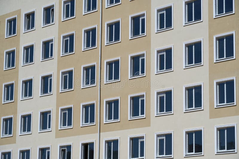 Facade of a New Multi-storey Building with Many Windows Stock Photo ...