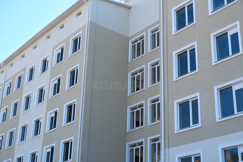 Facade of a New Multi-storey Building with Many Windows Stock Image ...