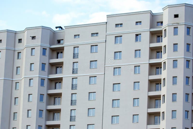 Facade of a New Multi-story Residential Building. Architecture and ...