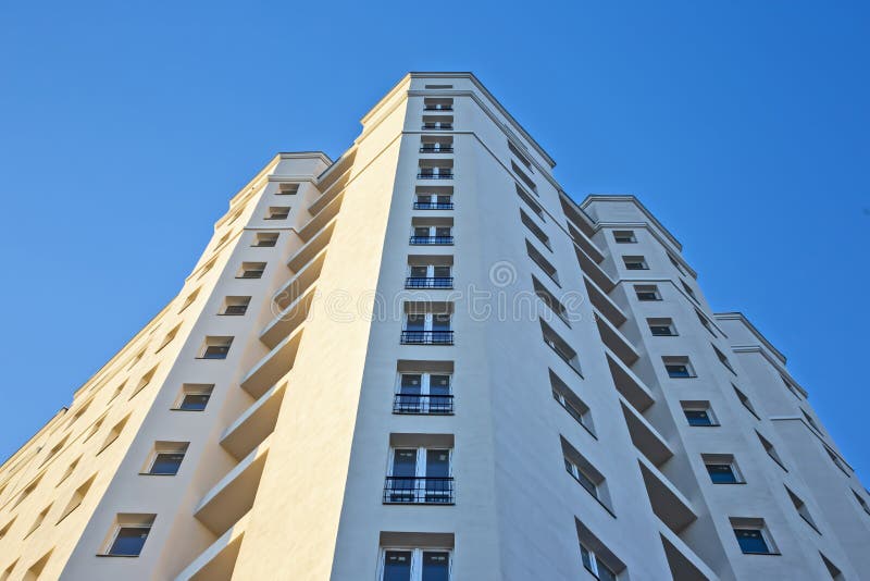 Facade of a New Multi-story Residential Building. Architecture and ...